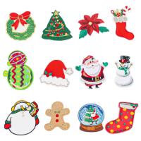China Custom Large Sequin Embroidered Merry Christmas Hat Patch Chenille Iron-on Christmas Patch Flower Heart Shape Made High Quality for sale