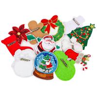 China Custom Large Sequin Embroidered Merry Christmas Hat Patch Chenille Iron-on Christmas Patch Flower Heart Shape Made High Quality for sale