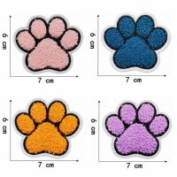 China New Bear Paw Chenille Woolen Embroidery Computer Embroidery Label Embroidery Cloth Patch Clothing Decoration Patch for sale