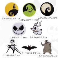 China Custom Embroidered Halloween Pumpkin Patch Themed Iron-on Chenille Patches 3D 3D Twill Fabric Featuring Flower Heart Shapes for sale