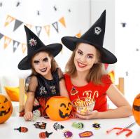 China Cute Halloween Chenille Sew-On Patches Glitter Pumpkin Ghost Boo Skull Witch Bat Embroidered Applique Sequins for Fabric for sale