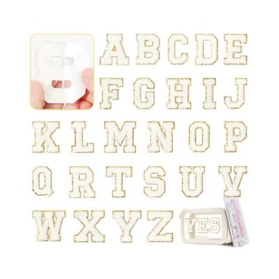 China Customizable Color 0-9 Embroidered Iron-On Patch Chenille Letter Patches Sequins for Fabric Jersey Clothing Custom Patches for sale