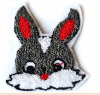 China Cute Animal Rabbit Towel Embroidery Cartoon Decoration Embroidery Children Clothing Embroidery Chenille Patch for sale