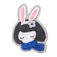 China Cute Animal Rabbit Towel Embroidery Cartoon Decoration Embroidery Children Clothing Embroidery Chenille Patch for sale