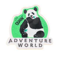 China Bear Grizzly Customized Embroidered Chenille Patches Badge Decorative Appliques with Hook and Loop Backing Panda Iron-On Patch for sale
