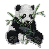 China Bear Grizzly Customized Embroidered Chenille Patches Badge Decorative Appliques with Hook and Loop Backing Panda Iron-On Patch for sale
