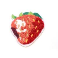 China Versatile Strawberry Iron-On Embroidery Chenille Patches Fashionable Polyester and Felt Fabric Hand-Embroidered Decoration for sale