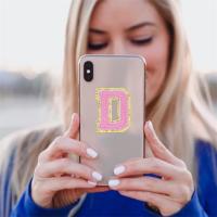 China 26pcs Chenille  Letter Flash Patch Embroidery and Non-Woven Fabric Durable and Washable With Gold Glitter Around the Letter for sale