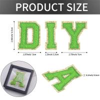 China 26PCS Self Adhesive Chenille Letters Patches Green Letters Patches, Patches for Backpacks, Self Adhesive Letters for sale