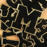 China 26PCS Black Self-Adhesive Chenille Letters Patches for Jackets & Backpacks Variety Pack for Personalizing Clothing & Accessories for sale