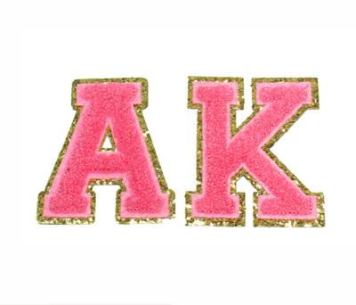 China Custom Embroidery Badges Embroidered Tactical Patches  Iron on Chenille Letter Glitter Patches Custom Logo for sale