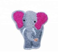 China Custom Eco-Friendly Fabric Embroidered Patch Chenille Elephant Animal Embroidery Sticker for Clothes Decor for sale
