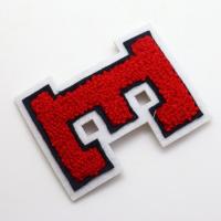 China Hand-Embroidered Greek Letter Chenille Embroidery Patches Sew-On Style Badges in Fabric for sale