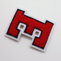China Hand-Embroidered Greek Letter Chenille Embroidery Patches Sew-On Style Badges in Fabric for sale