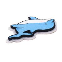 China Customizable Self-Adhesive 3D Embroidery Logo Patch Animal Dolphin Toothbrush Embroidered Cloth for Hat Decor Mainly Fabric Lace for sale