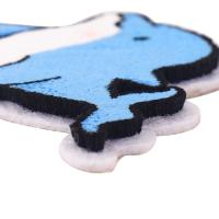 China Customizable Self-Adhesive 3D Embroidery Logo Patch Animal Dolphin Toothbrush Embroidered Cloth for Hat Decor Mainly Fabric Lace for sale
