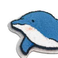 China Customizable Self-Adhesive 3D Embroidery Logo Patch Animal Dolphin Toothbrush Embroidered Cloth for Hat Decor Mainly Fabric Lace for sale