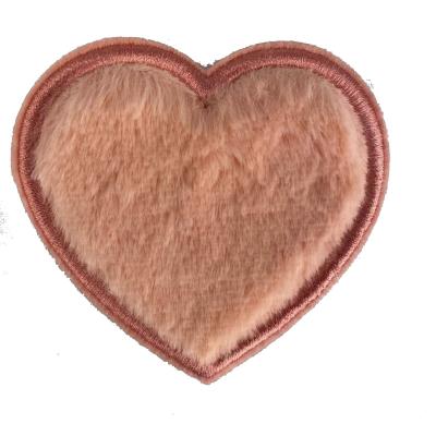 China Custom Sweet Heart Velvet Embroidery Patch Sew on  Patch for Apparel Patches Logo for sale