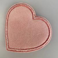 China Custom Sweet Heart Velvet Embroidery Patch Sew on  Patch for Apparel Patches Logo for sale