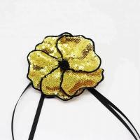China WS Eco-Friendly Floral Romantic Simple Classical Embroidered Applique Lace with Sequin Decoration 100% Polyester Organza Fabric for sale