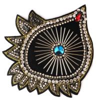 China Wangshun Rhinestone Bodice Applique Custom Iron on Sequin Patches Embroidery Badges for sale