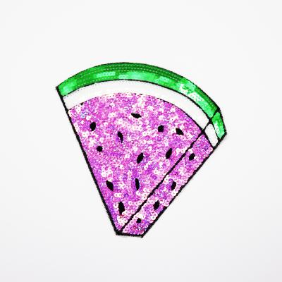 China Factory Custom Chenille Patches Custom Ironing Embroidery Chenille Watermelon Sequins Ironing Patches for sale