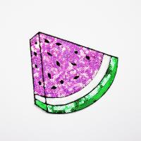 China Factory Custom Chenille Patches Custom Ironing Embroidery Chenille Watermelon Sequins Ironing Patches for sale