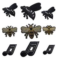 China Sew-On Clothing Embroidery Bees Patch Beaded Bee Insects Applique PU Rubber Bead Patches for Jackets for sale