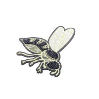 China Custom Handmade Rhinestone Bee Insect Design Sequins Beaded Patch for Clothing Decoration for Adding Unique Style to Your Outfit for sale