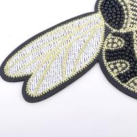China Custom Handmade Rhinestone Bee Insect Design Sequins Beaded Patch for Clothing Decoration for Adding Unique Style to Your Outfit for sale