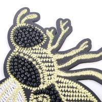 China Custom Handmade Rhinestone Bee Insect Design Sequins Beaded Patch for Clothing Decoration for Adding Unique Style to Your Outfit for sale