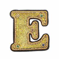 China Luxury Iron on Sew on 26 English Letters Alphabet Bling Pearls Rhinestones Beads Patches for sale