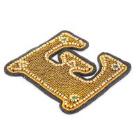China Luxury Iron on Sew on 26 English Letters Alphabet Bling Pearls Rhinestones Beads Patches for sale