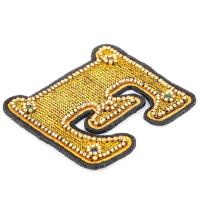 China Luxury Iron on Sew on 26 English Letters Alphabet Bling Pearls Rhinestones Beads Patches for sale