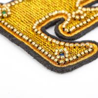 China Luxury Iron on Sew on 26 English Letters Alphabet Bling Pearls Rhinestones Beads Patches for sale