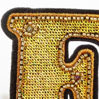 China Luxury Iron on Sew on 26 English Letters Alphabet Bling Pearls Rhinestones Beads Patches for sale