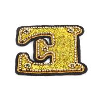 China Luxury Iron on Sew on 26 English Letters Alphabet Bling Pearls Rhinestones Beads Patches for sale