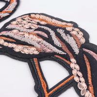China Large Size Sequin Beads Flamingo Garment Accessories Rhinestone Pearl  Flamingo Patches Clothes Apply Designer Beaded Patch for sale