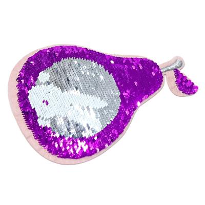 China Fruit Sequins Patch Interesting Can Flip and Change the Color Rabbit Pear Embroidery Color Sequins Patch for sale