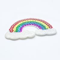 China Best Selling Sticker Colorful Hearts Rainbow logo Adhesive Sequin Embroidered Letter Patches for sale