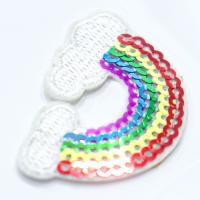 China Best Selling Sticker Colorful Hearts Rainbow logo Adhesive Sequin Embroidered Letter Patches for sale