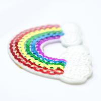 China Best Selling Sticker Colorful Hearts Rainbow logo Adhesive Sequin Embroidered Letter Patches for sale