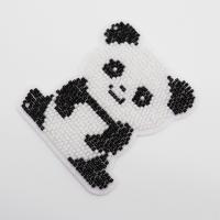 China Wholesale Custom Cute Chinese Panda Shaped Beaded Embroidery Patch  for Clothes Accessories for sale