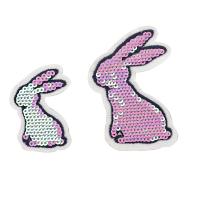 China Brand New Heart Sequin Patch Iron on Embroidery Chenille  Cute Rabbit Embroidery Patch for sale