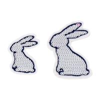 China Brand New Heart Sequin Patch Iron on Embroidery Chenille  Cute Rabbit Embroidery Patch for sale
