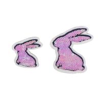 China Brand New Heart Sequin Patch Iron on Embroidery Chenille  Cute Rabbit Embroidery Patch for sale
