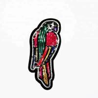 China Eagle Pattern Sequin Embroidered PU Fabric Badges Iron-On Style Motorcycle Patches and Clothes Back Embroidery for sale