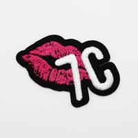 China Customized New Fashion Lip logo Small 3d Bubble Digital Embroidery Skirt Patch for sale