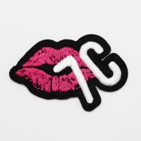 China Customized New Fashion Lip logo Small 3d Bubble Digital Embroidery Skirt Patch for sale