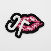 China Customized New Fashion Lip logo Small 3d Bubble Digital Embroidery Skirt Patch for sale